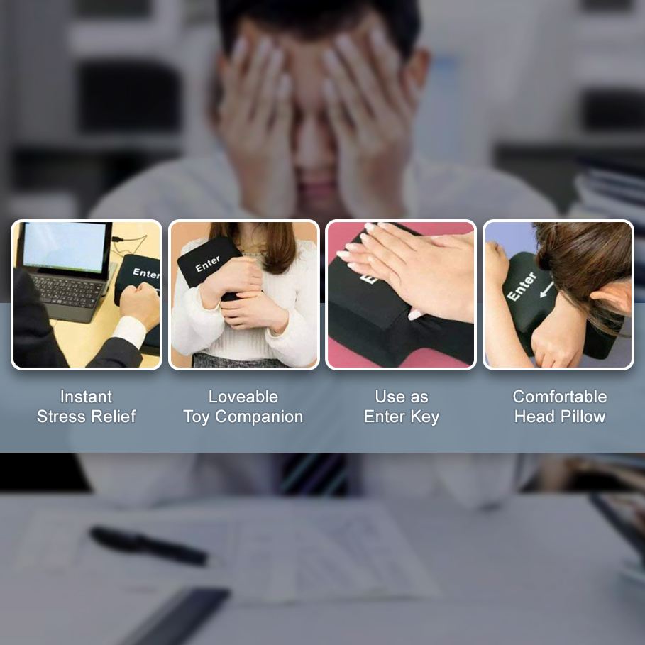 USB Big Enter Key Anti Stress Desktop Pillow Punch Bag