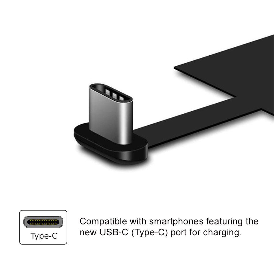 Type-C Wireless Charging Receiver Card for Smartphones