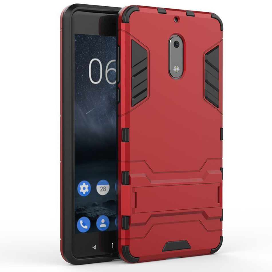 Slim Armour Tough Shockproof Case - Nokia 6 (2017) - Red