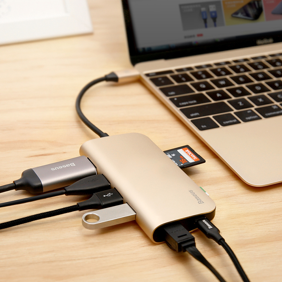 Baseus Almighty Hub USB Type-C Multi Adapter for MacBook Laptop Baseus Almighty Hub USB Type-C Multi Adapter for MacBook Laptop
