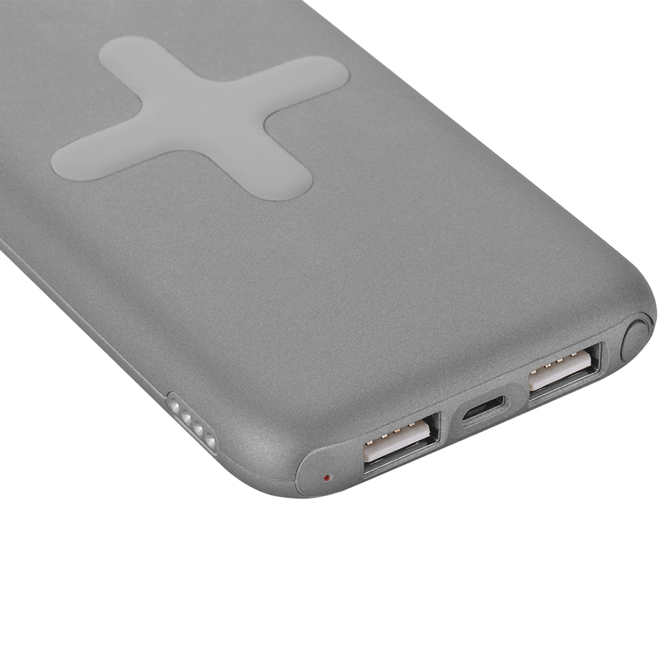 Hoco 8000mAh Portable Wireless Charger USB Power Bank (Grey)