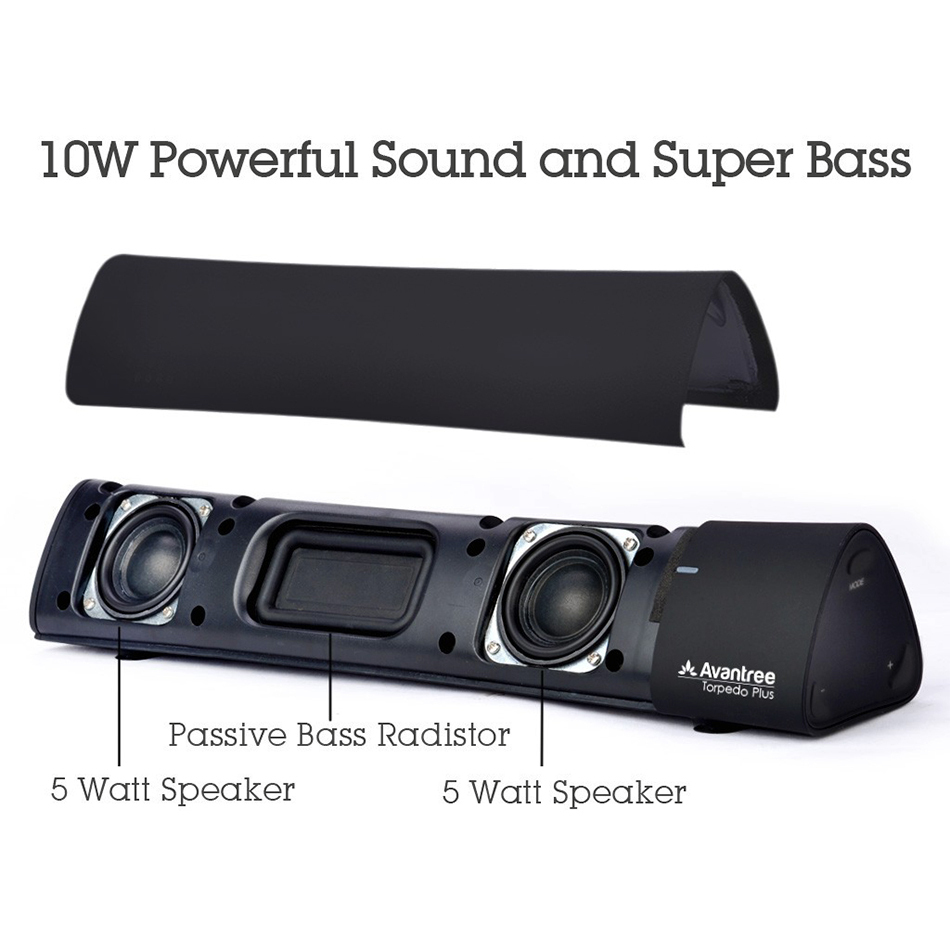 Avantree Torpedo Plus aptX Bluetooth Mini Soundbar Speaker