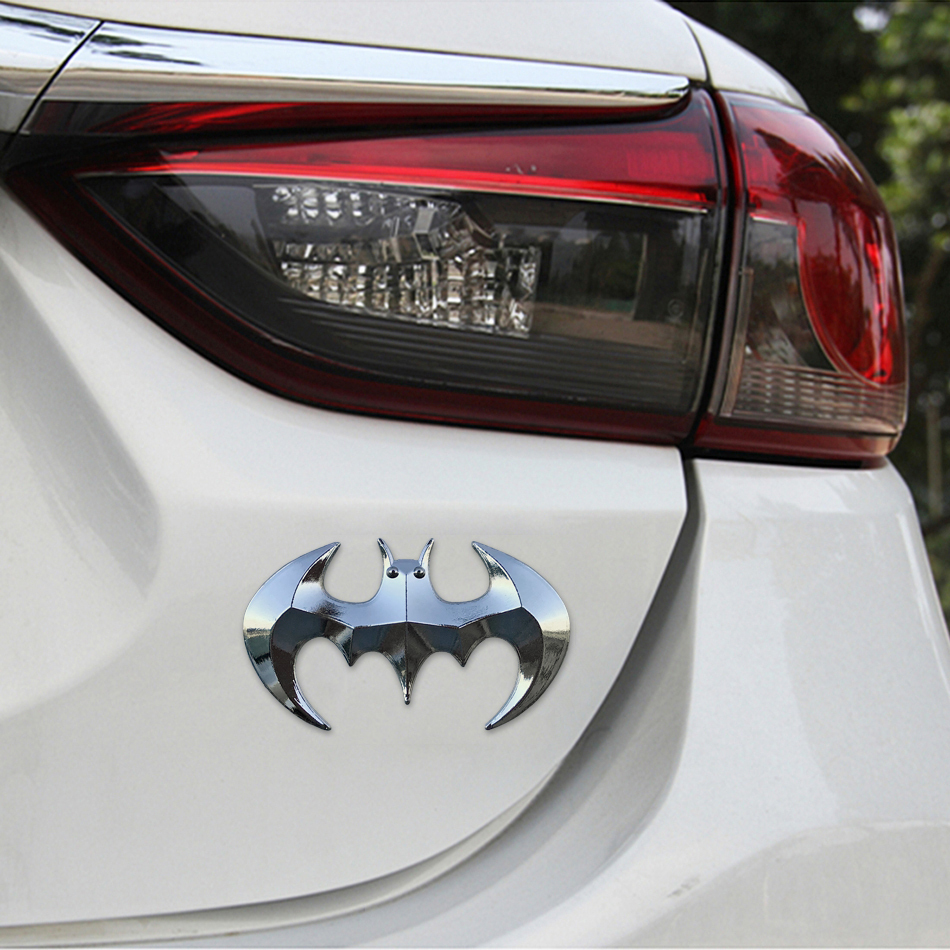 Batman Superhero Logo Car Chrome Badge (Silver)