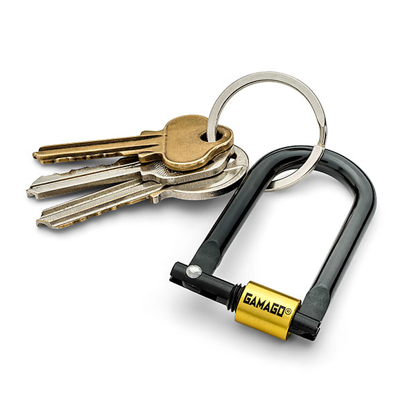 GamaGo U-Lock Steel Keyring & Keychain Lock