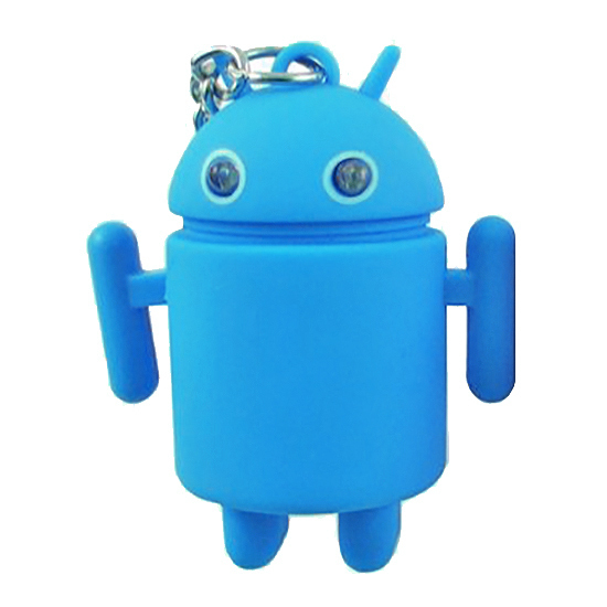 Android Robot Keyring with LED & Sound Effect (Blue)