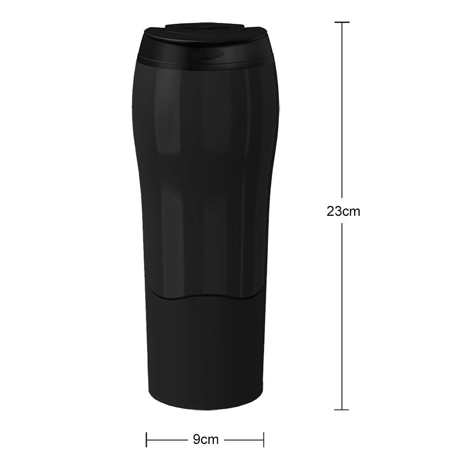 Spill-Proof Smart Grip Portable Travel Coffee Mug (Black)