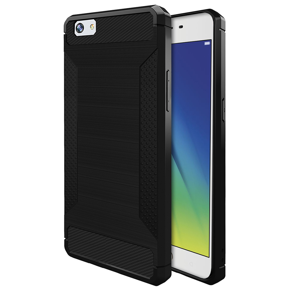 Flexi Carbon Fibre Tough Case for Oppo A57 (Black)