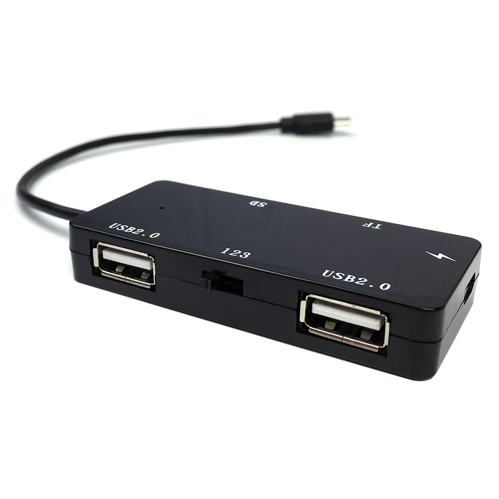 Micro USB OTG Dual Port Hub & TF/SD Card Reader
