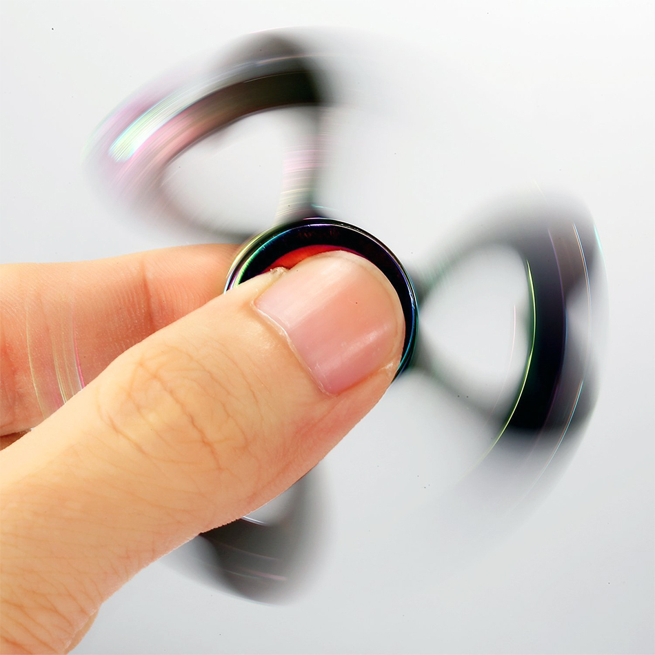 Zinc Alloy Rainbow Fidget Spinner - Love Heart