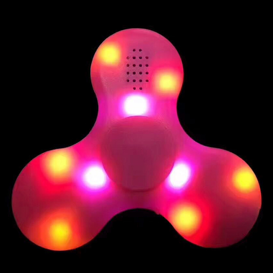Bluetooth Fidget Spinner - Speaker & Colour LED Light (Pink)