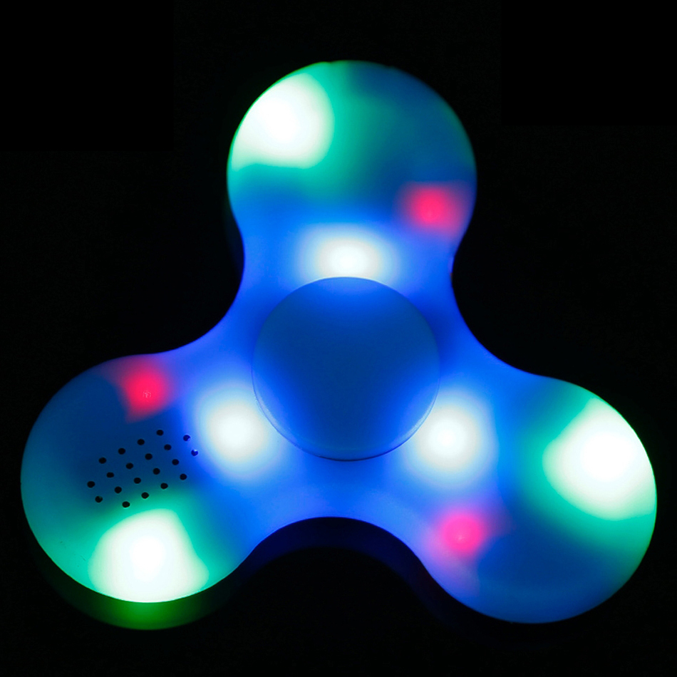 Bluetooth Fidget Spinner - Speaker & Colour LED Light (Blue)