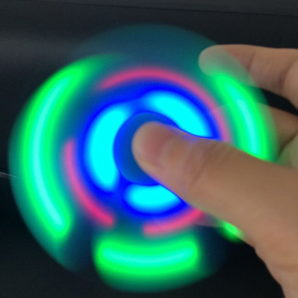 Bluetooth Fidget Spinner - Speaker & Colour LED Light (Blue)