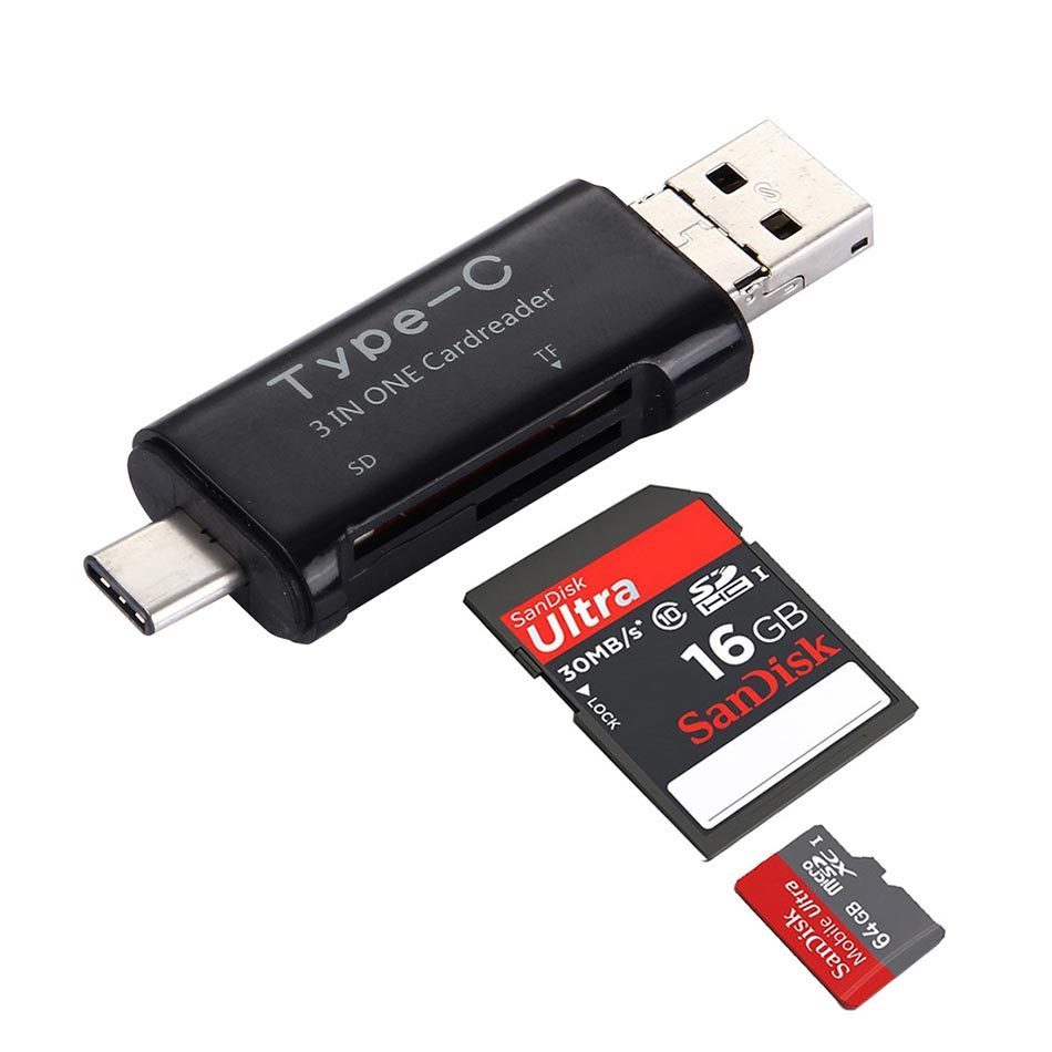 USB Type-C to USB to Micro USB & SD Card Reader & OTG Adapter USB Type-C to USB to Micro USB & SD Card Reader & OTG Adapter