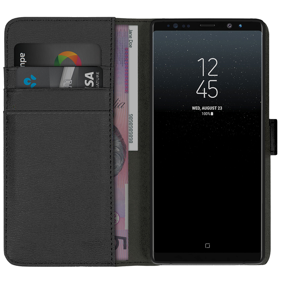 Orzly Premium Leather Wallet Case - Samsung Galaxy Note 8 (Black)