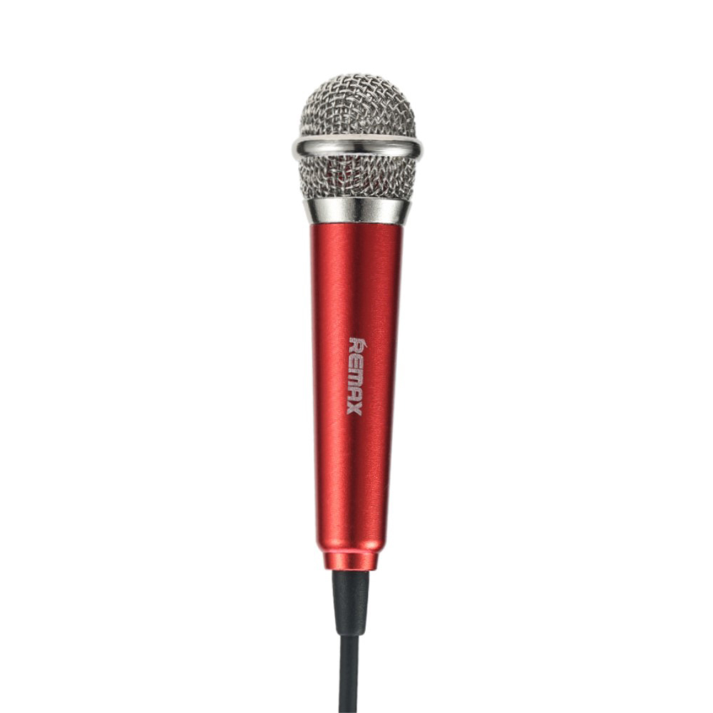 Remax 3.5mm Wired Mini Karaoke Microphone for Phones (Red)