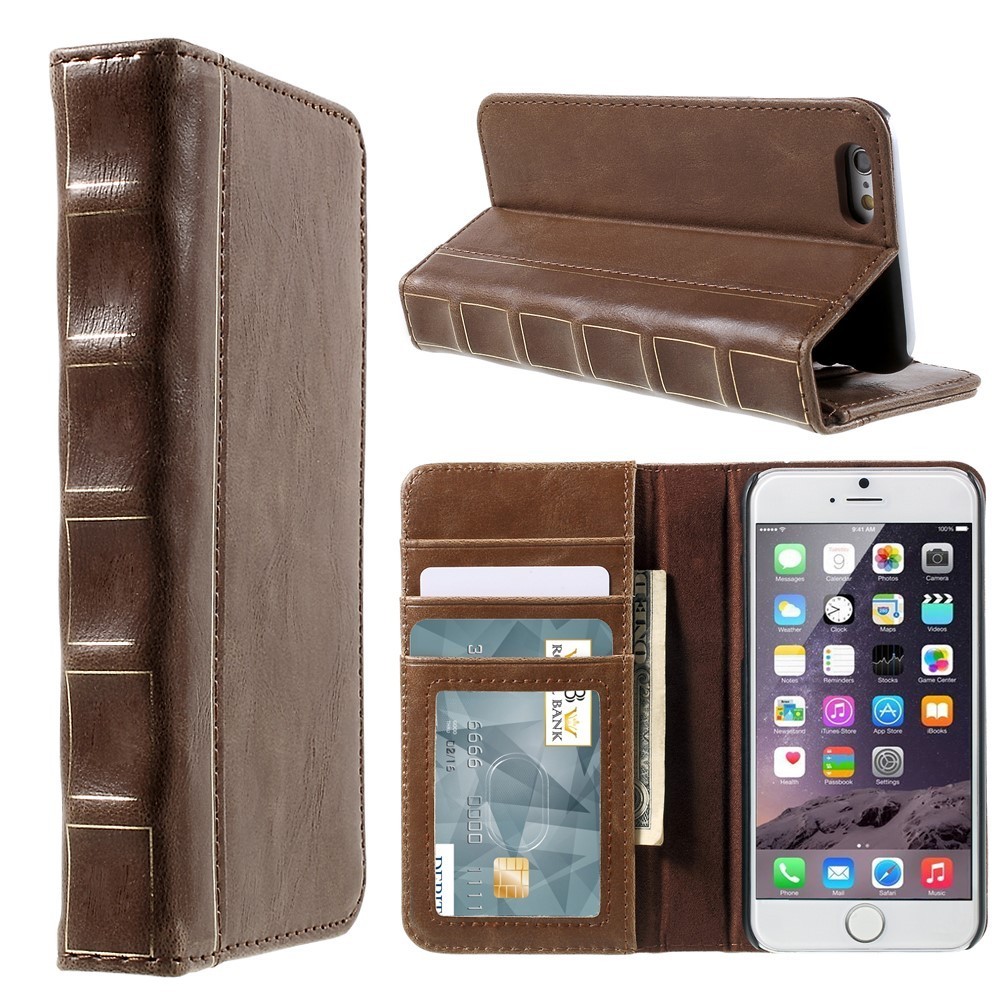 Antique Book Leather Wallet Case - Apple iPhone 6s (Brown)