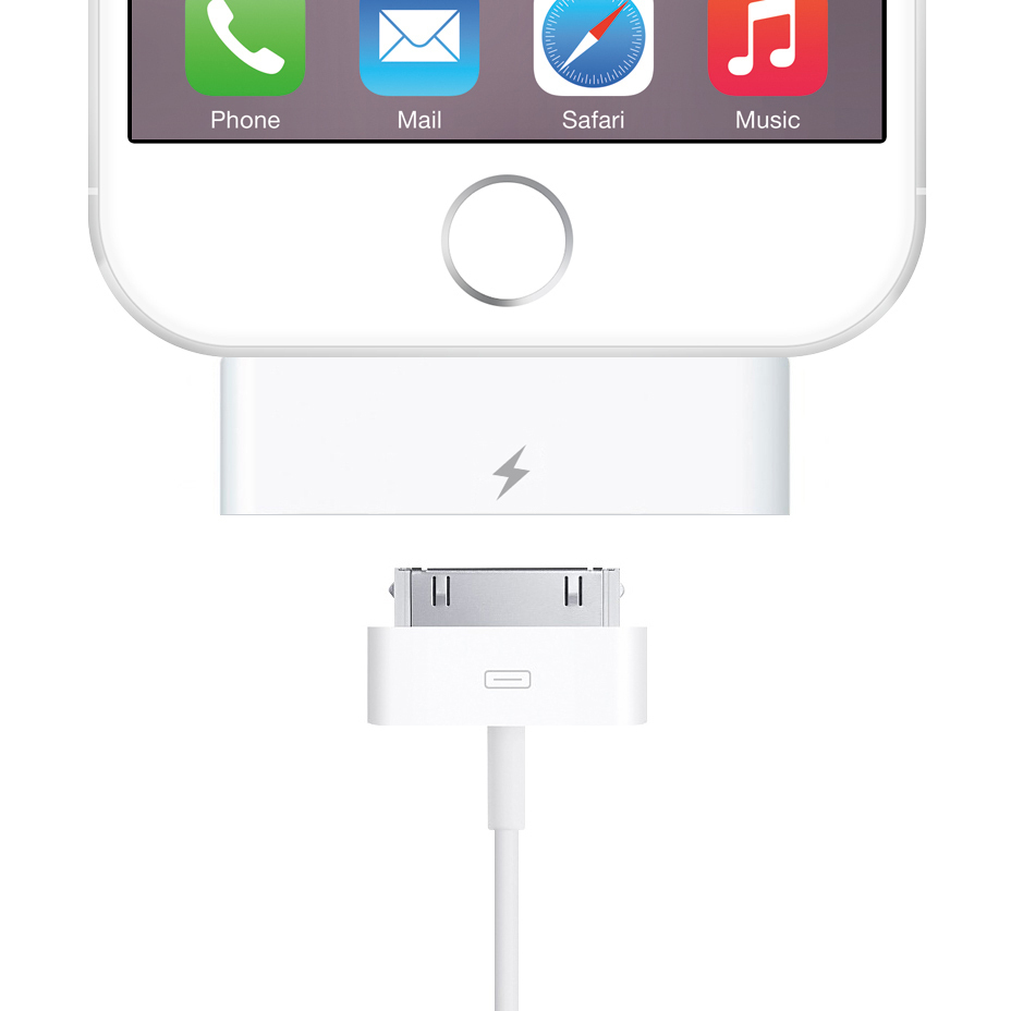 Lightning to 30-pin Audio Adapter for iPhone 6s (White)