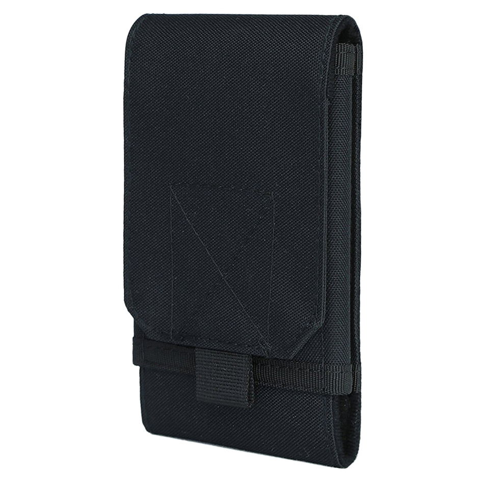 Nylon XL Military Outdoor Case & Belt Loop Phone Pouch (Black)