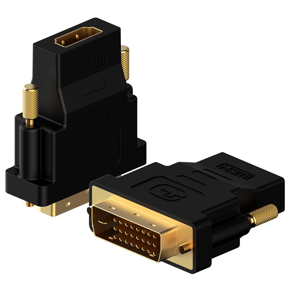 HDMI Female to DVI 24+1-Pin Male Adapter (Black)