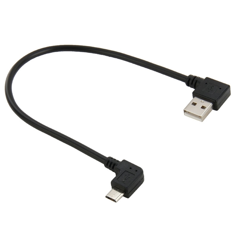 90 Degree Right Angle Short Micro USB Charging Cable (Black)