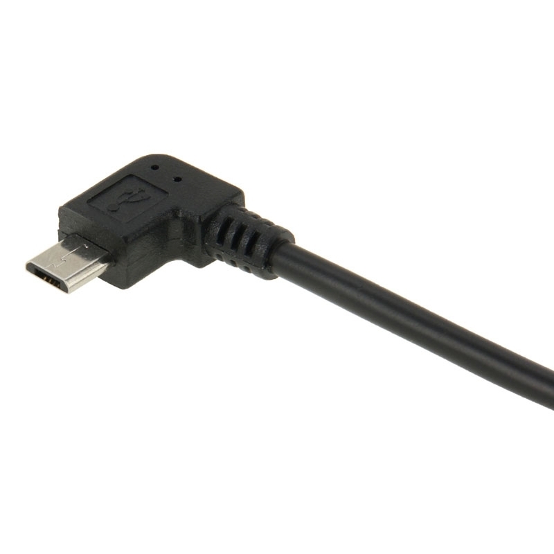 90 Degree Right Angle Short Micro USB Charging Cable (Black)