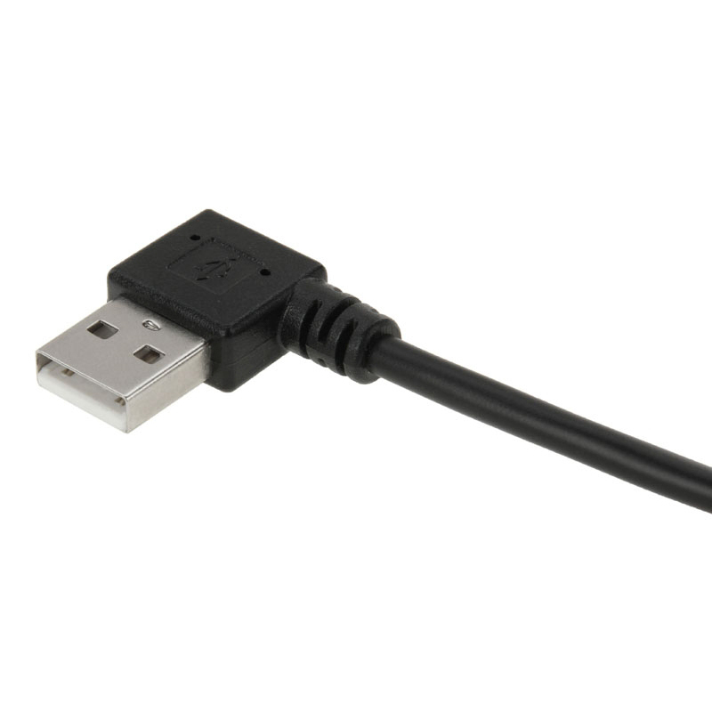 90 Degree Right Angle Short Micro USB Charging Cable (Black)