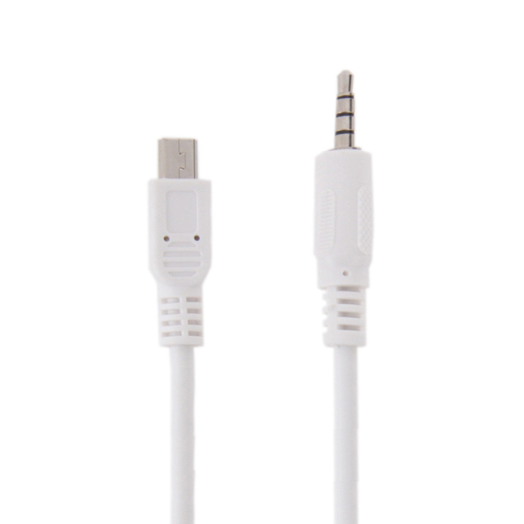 3.5mm Auxiliary Jack Male to Mini USB Audio Cable (White)