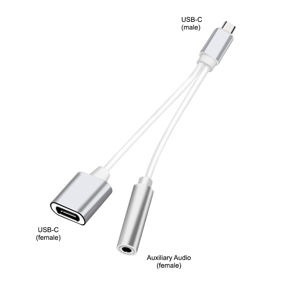 USB C Type C To Mm Headphone Audio Adapter Charging Cable