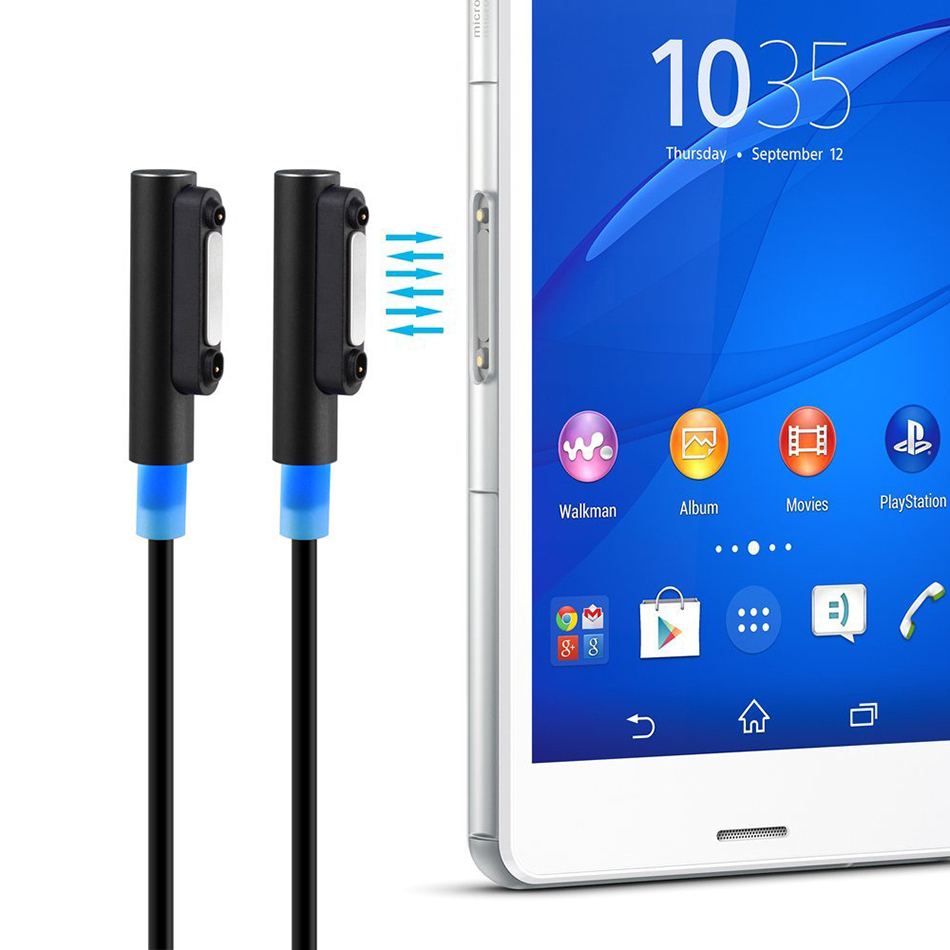 1m Sony Xperia Magnetic Charging Cable - Black