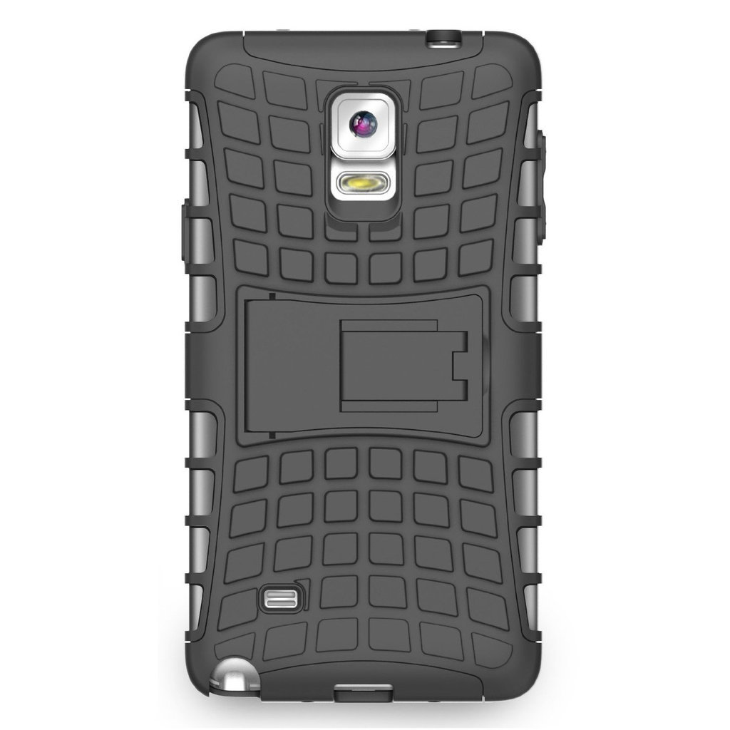 Rugged Tough Shockproof Case - Samsung Galaxy Note 4 (Black)