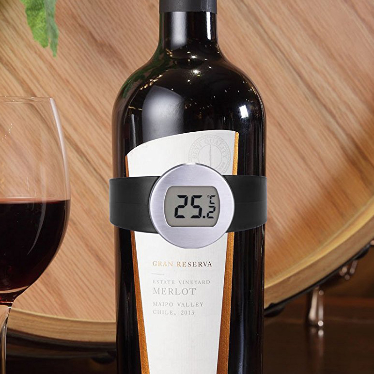 Digital LCD Wine Bottle Thermometer & Temperature Reader
