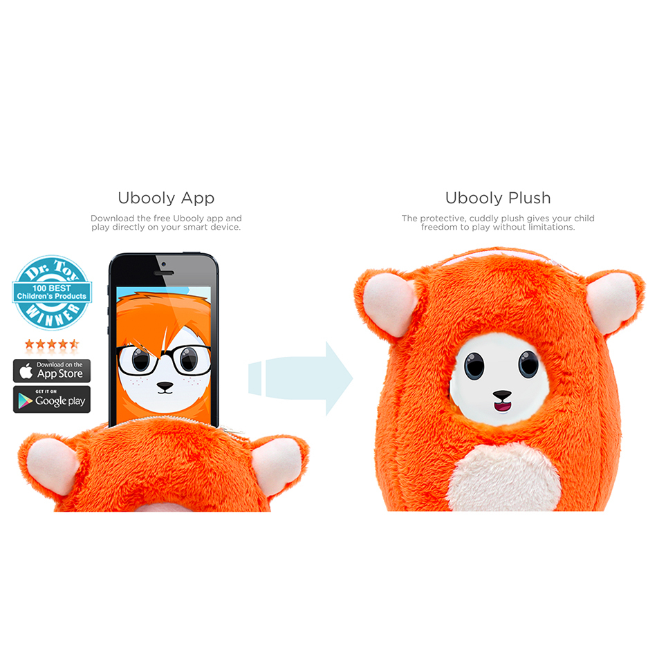Ubooly Interactive Learning Plush Toy for Phones (Orange)