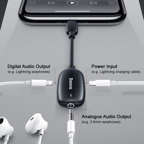 Lightning to Headphone Audio DAC Charging Adapter for iPhone iPad