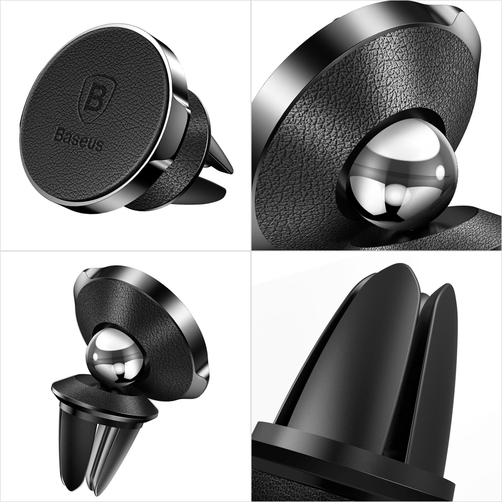 Baseus Small Ears Leather Magnetic Air Vent Car Mount Holder