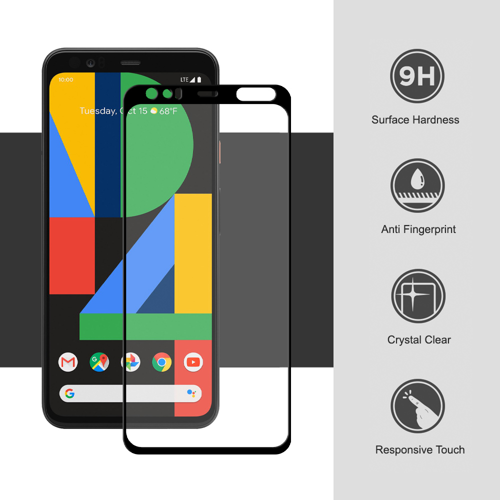 Full Tempered Glass Screen Protector for Pixel 4 XL (Black)