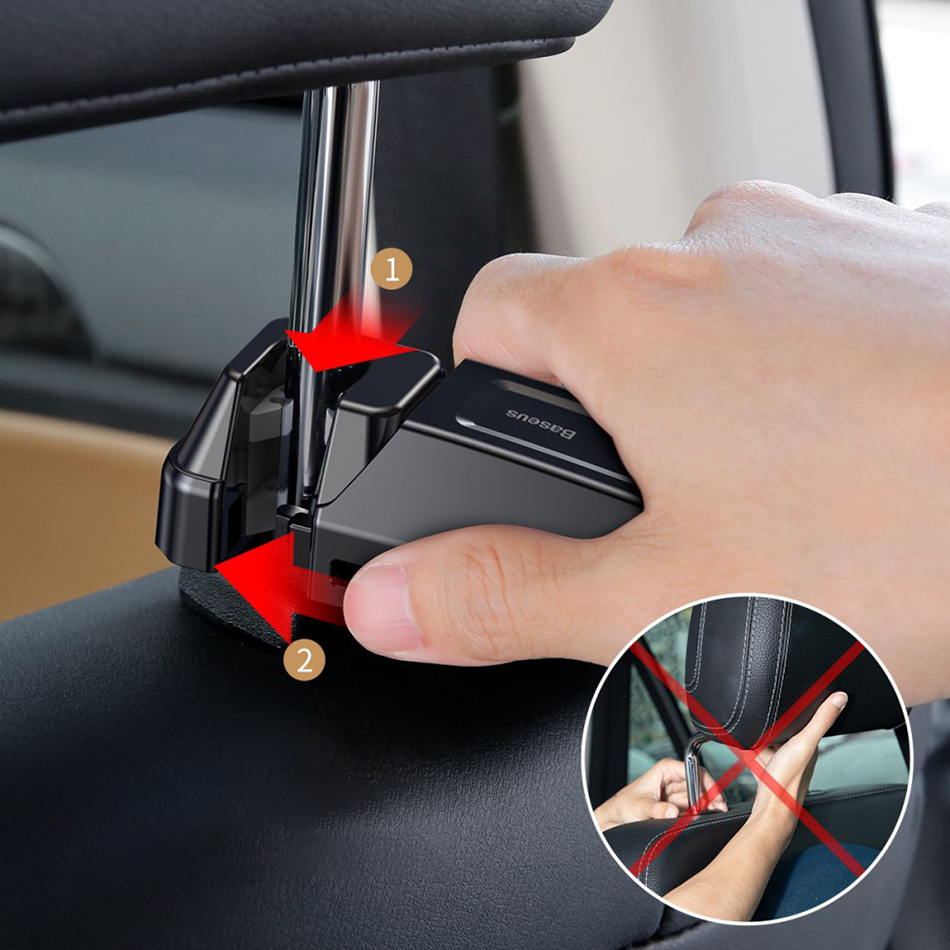 Baseus Seat Headrest / Car Mount Phone Holder / Bag Hanger