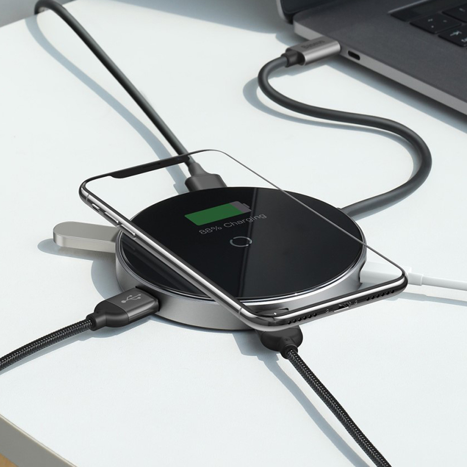 Baseus Hub 60W USB-PD Type-C Wireless Charger for MacBook Laptop