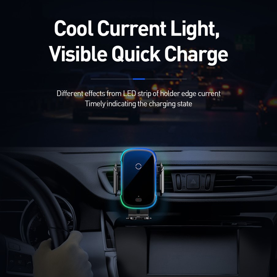 Baseus 15W Fast Wireless Charger / IR Sensor Clamp / Car Mount