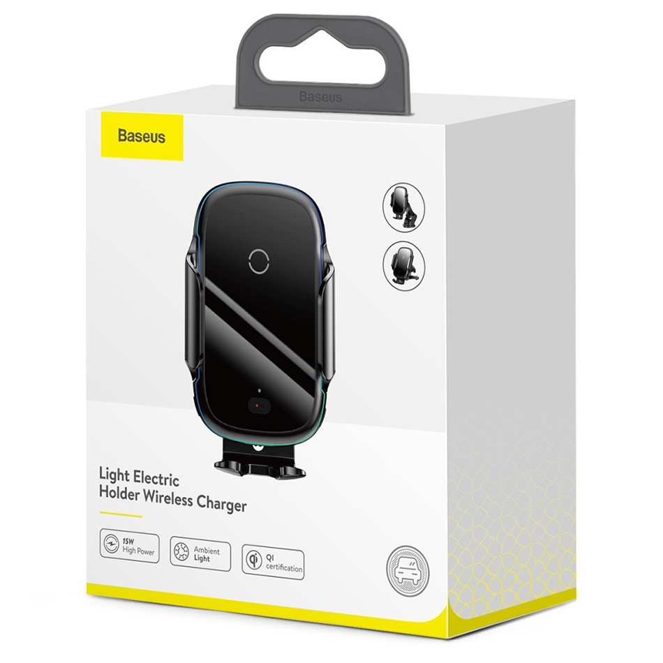 Baseus 15W Fast Wireless Charger / IR Sensor Clamp / Car Mount