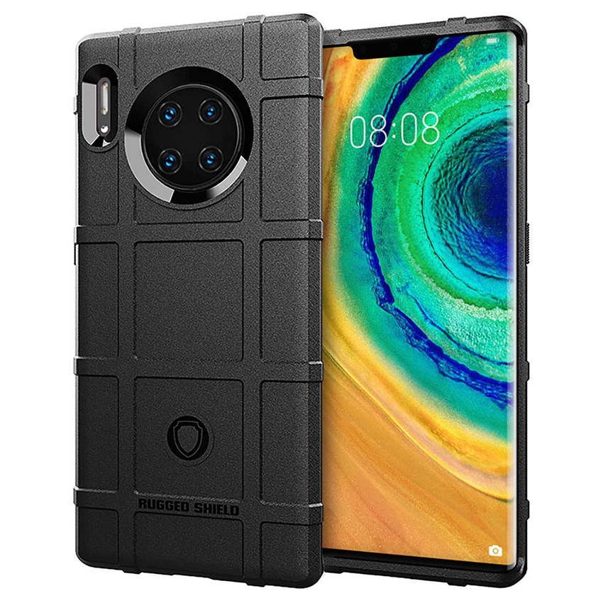Grid Texture Tough Case for Huawei Mate 30 Pro (Black)