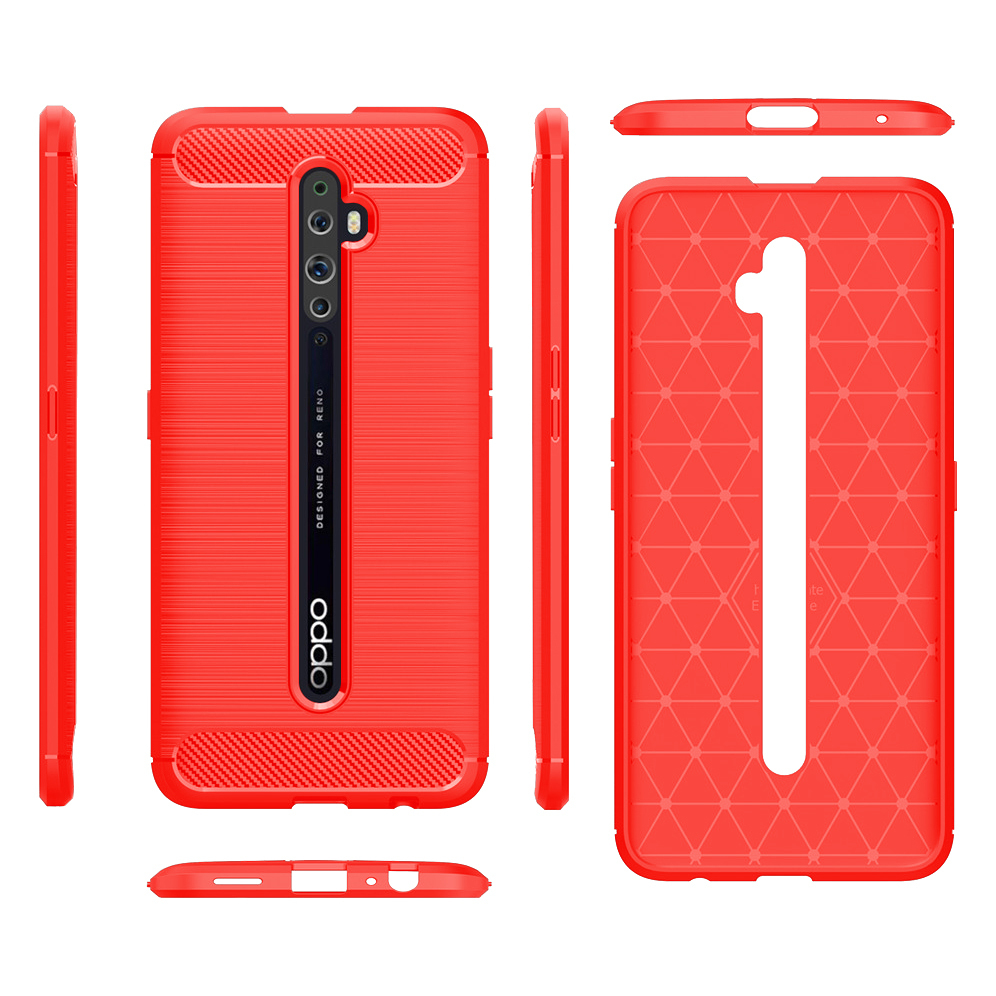 Flexi Slim Carbon Fibre Case for Oppo Reno2 Z (Red)