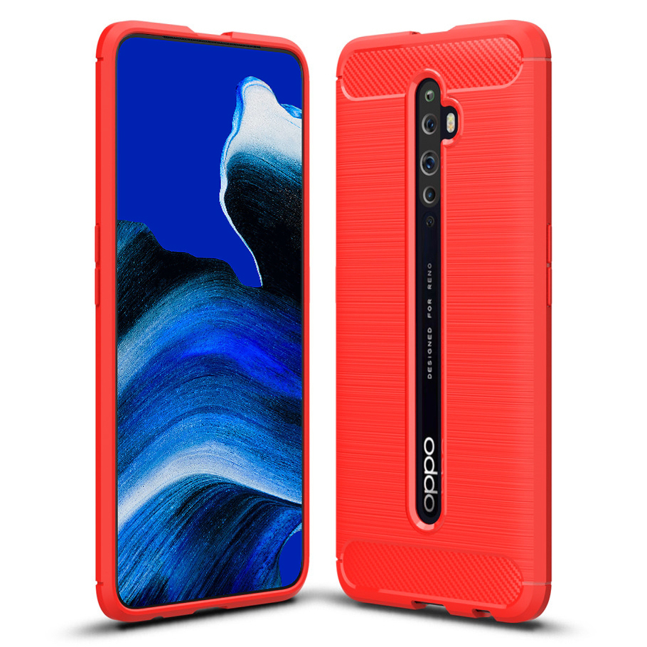 Flexi Slim Carbon Fibre Case for Oppo Reno2 Z (Red)