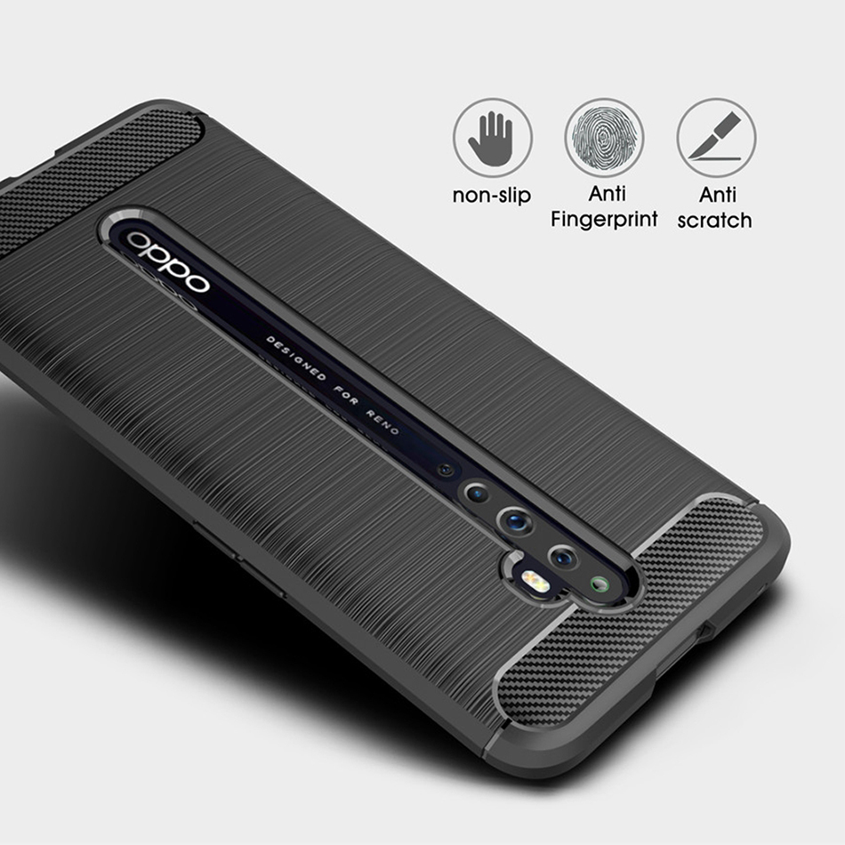 Flexi Slim Carbon Fibre Case for Oppo Reno2 Z (Black)