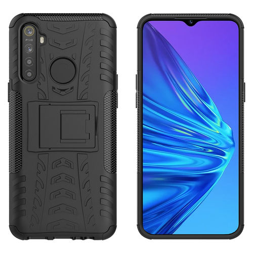 Dual Layer Rugged Tough Shockproof Case for realme 5 / C3 (Black)