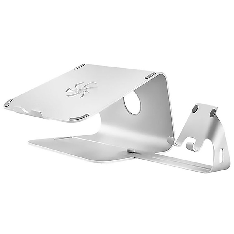 Aluminium Stand / Cooling Fan / Phone Holder for MacBook (Silver)