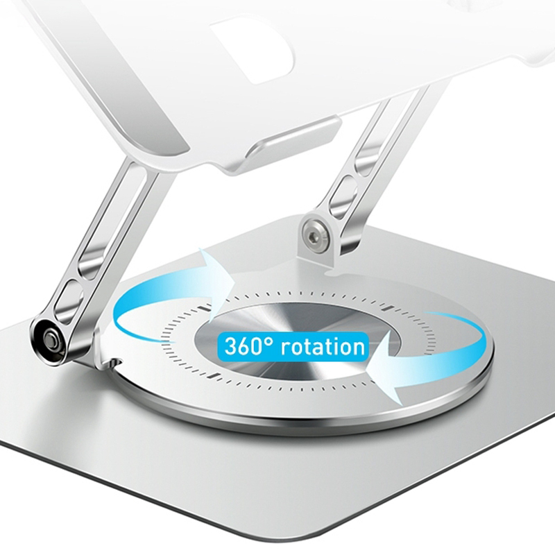 Aluminium Laptop Stand / Cooling Fan / Adjustable Height (Silver)