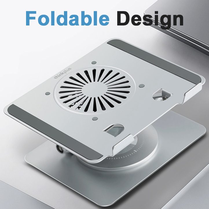 Aluminium Laptop Stand / Cooling Fan / Adjustable Height (Silver)