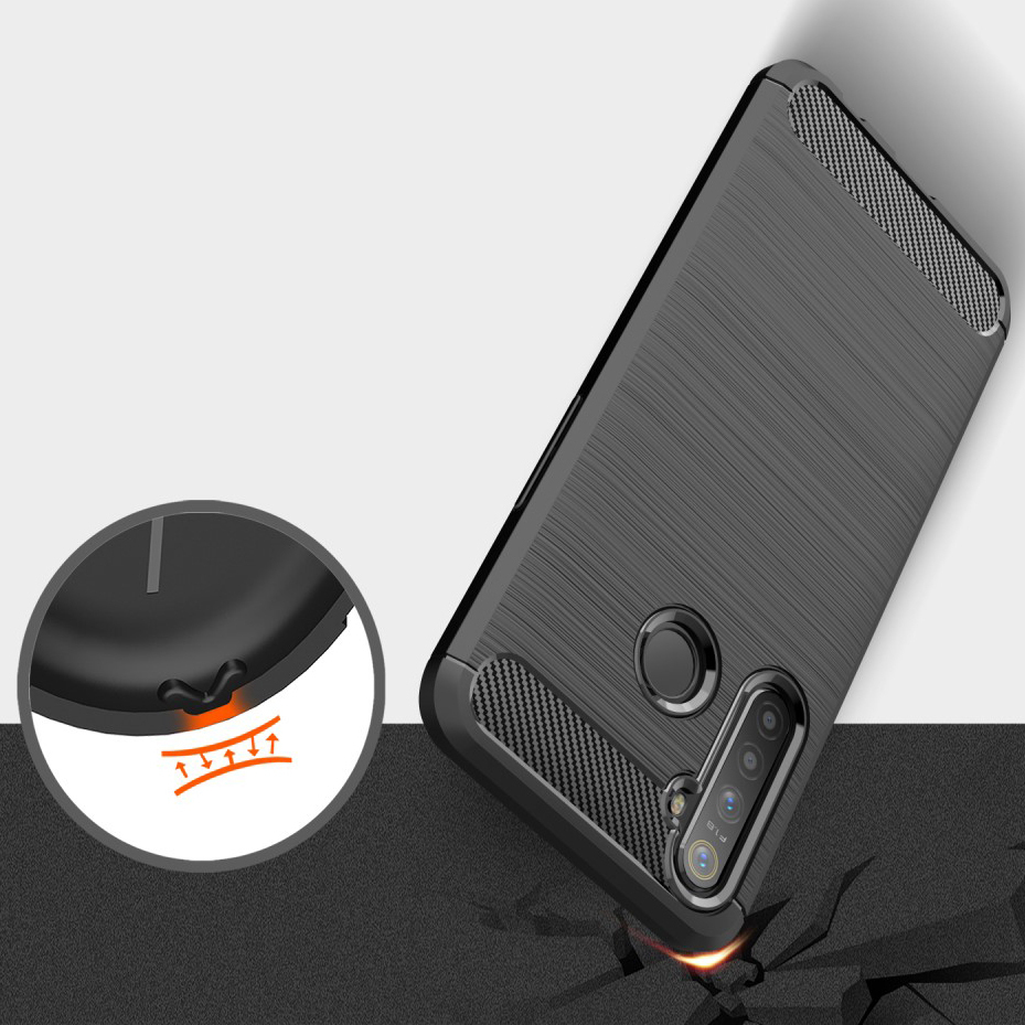 Flexi Slim Carbon Fibre Case For Realme Black