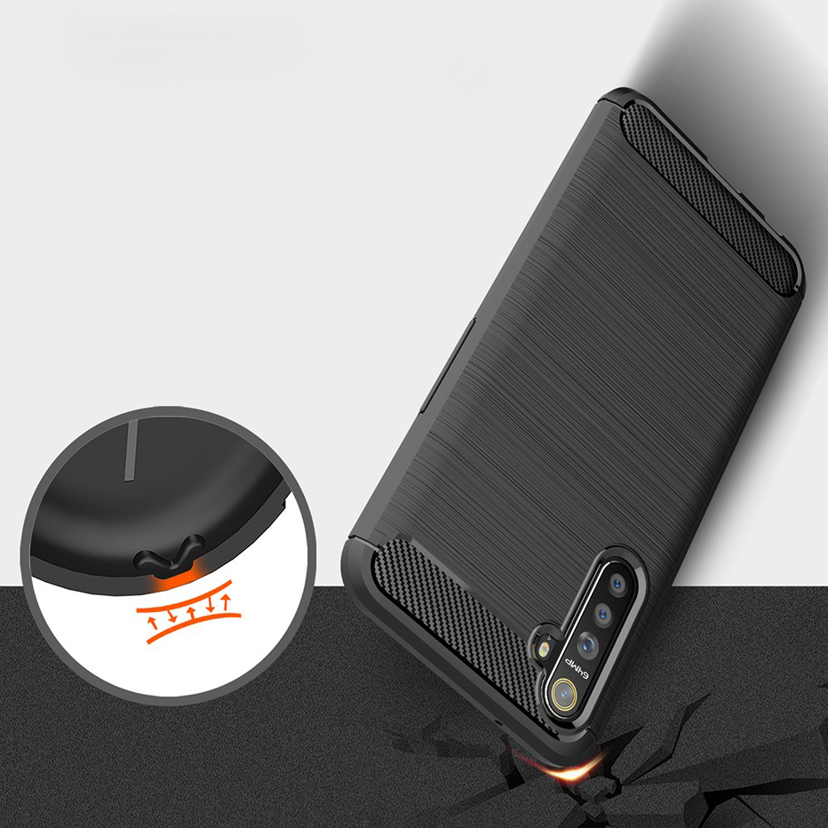 Flexi Slim Carbon Fibre Case for realme XT (Black)