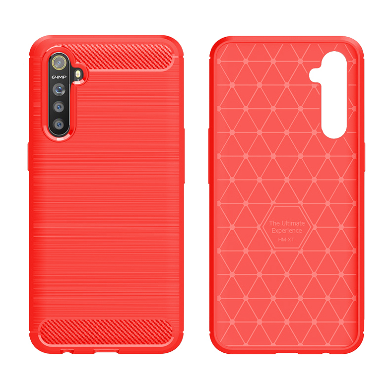 Flexi Slim Carbon Fibre Case for realme XT (Red)